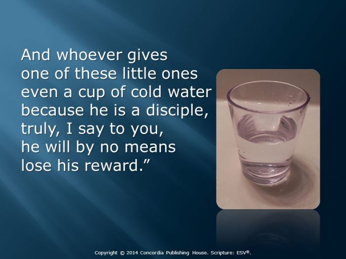 28th June 2020 – A Cup of Cold Water – Matthew 10: 40-42 | Roger Farnworth